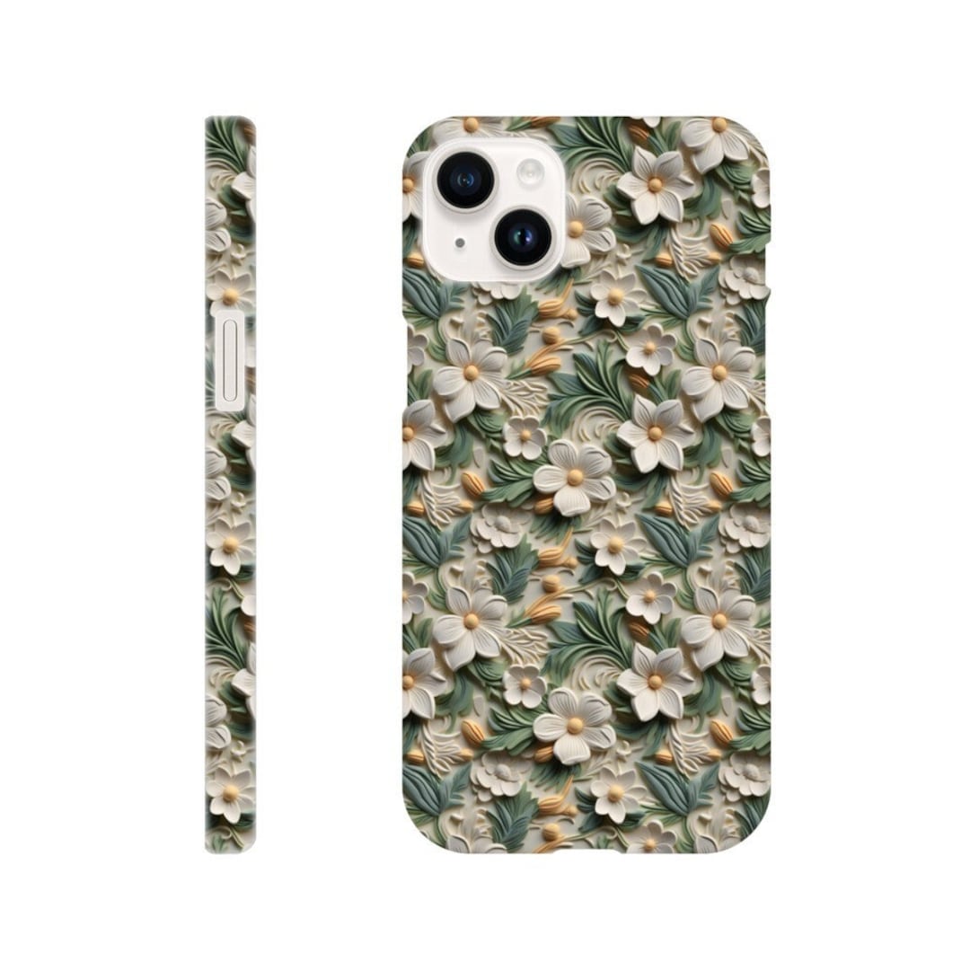 Elegant Pastel Beige Flowers in Bloom Phone Case | Cute Vintage Boho 3D ...
