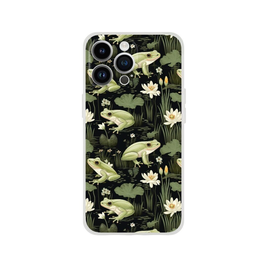 Boho Green Aesthetic Frogs Phone Case | Vintage Frog Lilly Pad Phone ...