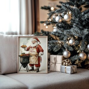 Santa Grill Master Art Holiday BBQ Santa Painting and Christmas Cooking ...