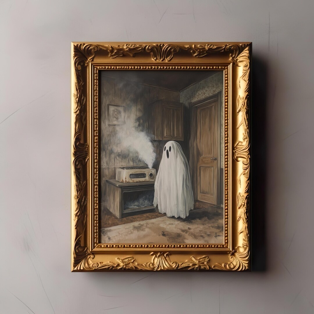 Vintage Ghost Toaster Kitchen Art: Spooky Cottagecore Print (digital ...