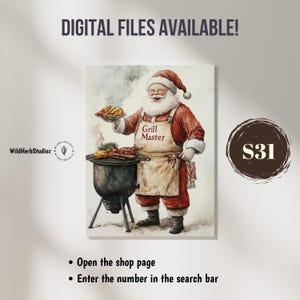 Santa Grill Master Art Holiday BBQ Santa Painting and Christmas Cooking ...