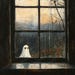 Spooky Ghost at the Window Vintage Art Print: Halloween Decor (digital ...