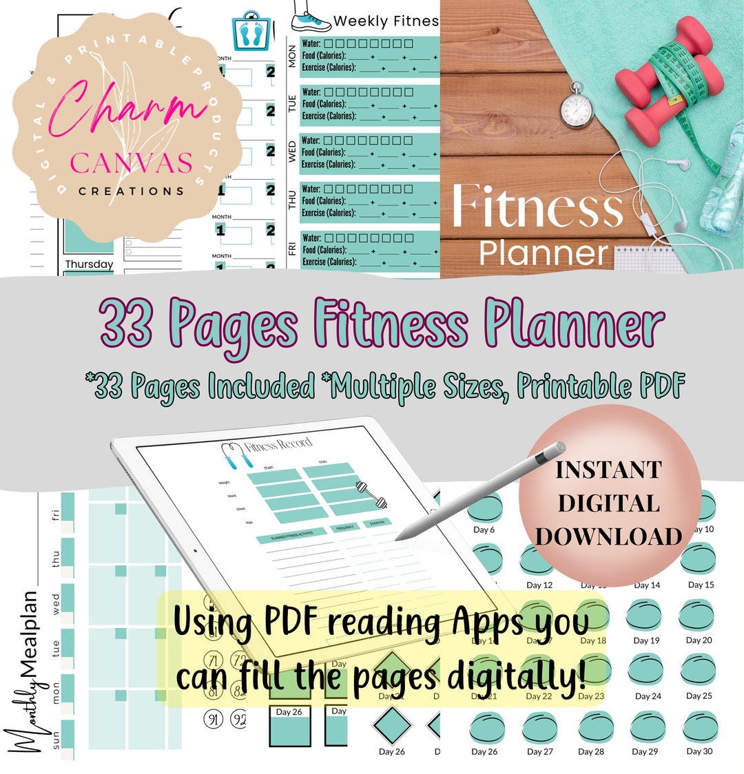 Fitness Planner Printable, 6 Week Weight Loss Tracker, A5 Self Care ...