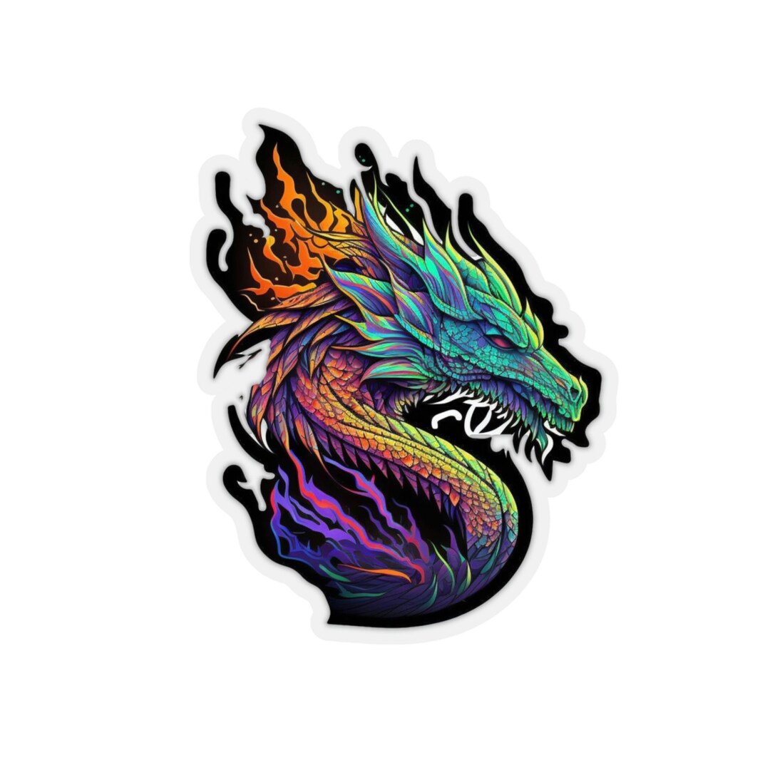 Fantasy Dragon Vinyl Sticker Dungeons and Dragons Art D&D Gifts Kiss ...