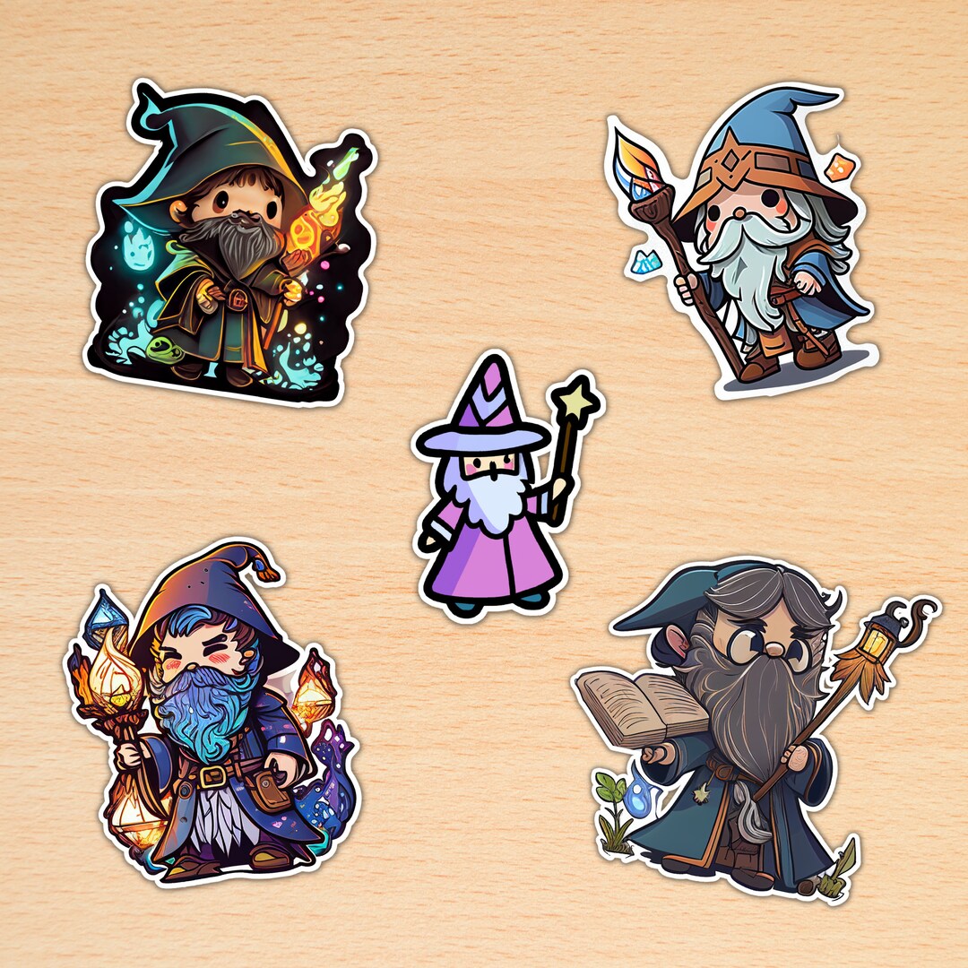 D&D Wizard Vinyl Sticker Sheet | Dungeons and Dragons Artwork ...