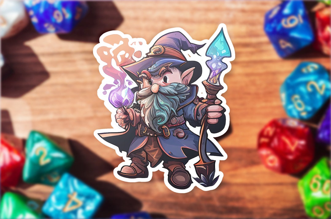 Magical Wizard Sticker Dungeons and Dragons Art D&D Gifts Kiss-cut ...