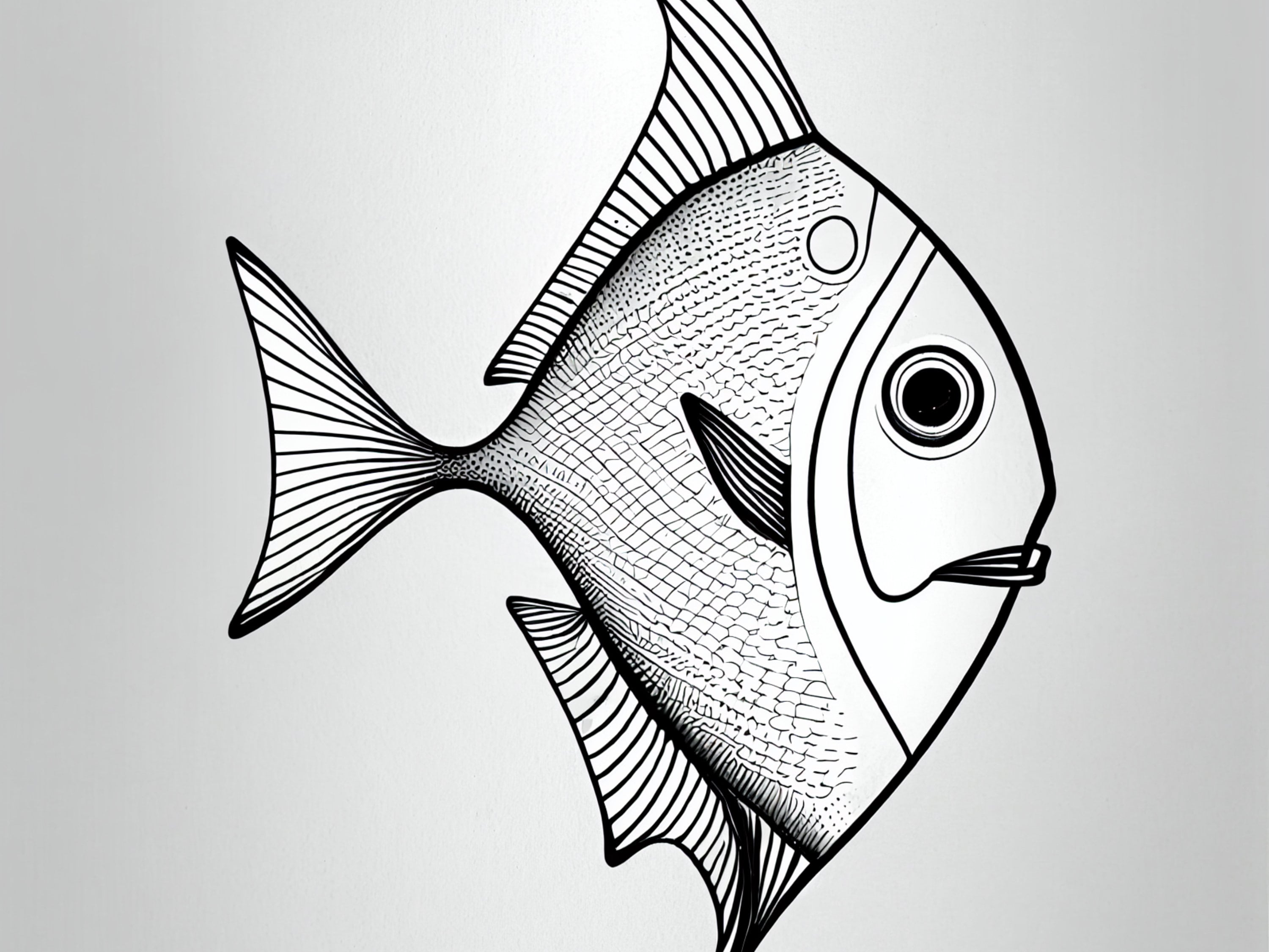 Angelfish Minimalist Line Art | Fish Art | Relaxing Wall Decor ...