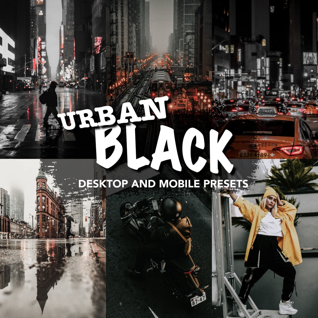 10 Urban Black Lightroom Presets - Moody High Contrast City Street ...