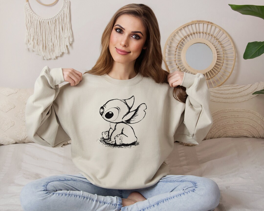 Disney Stitch Sketch Portrait Sweatshirt, Cute Lilo and Stitch Hoodie ...