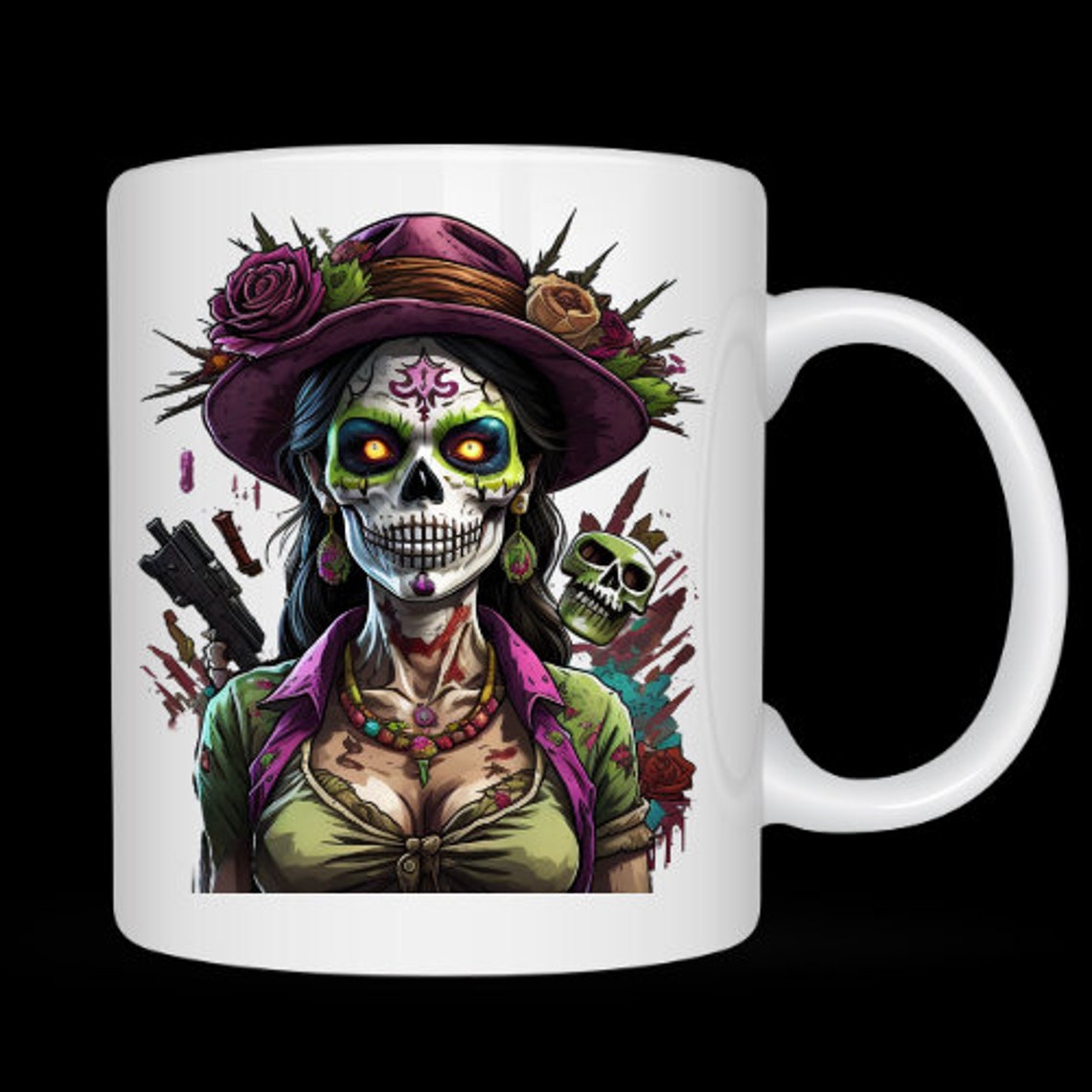 Halloween Catrina SVG, Mexican Catrina PNG, Zombie Catrina Art Digital ...