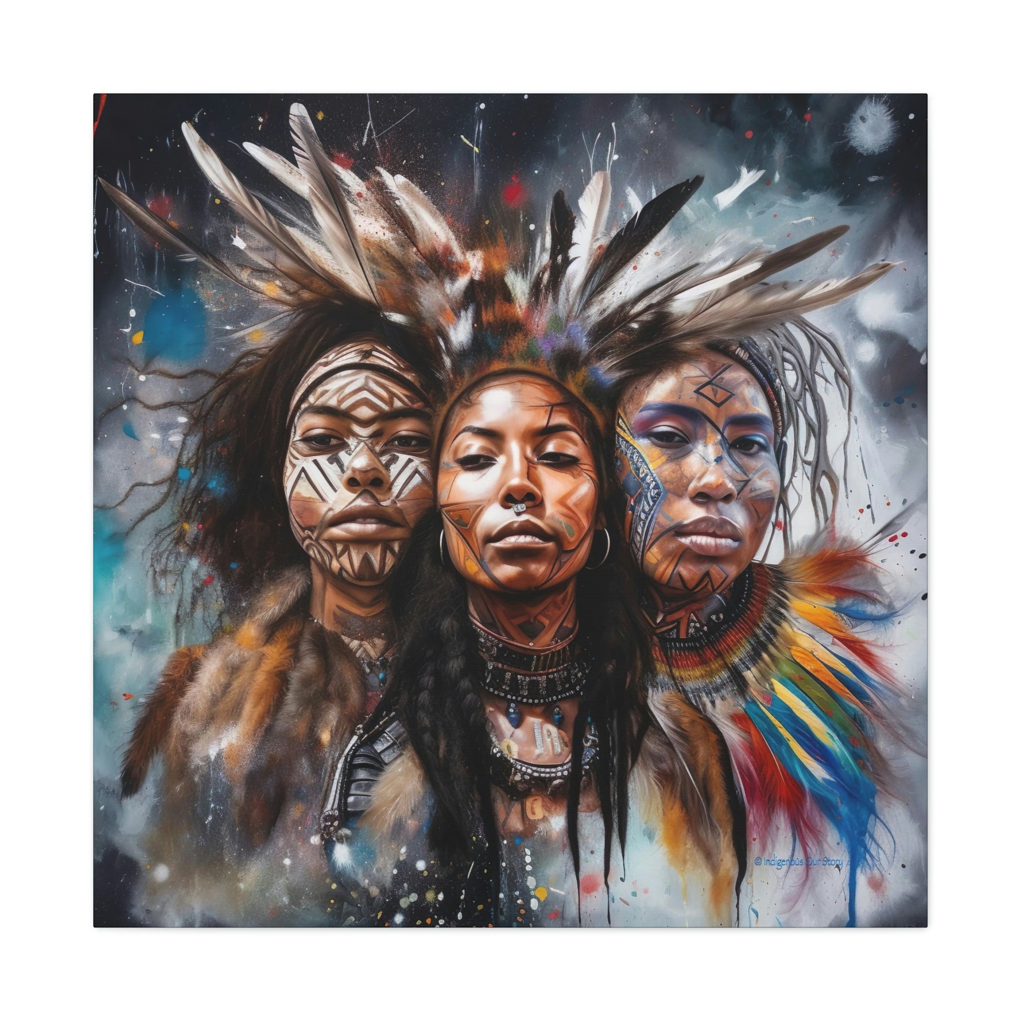 Three Indigenous Sisters (oil Paint) Collection #1 - Etsy