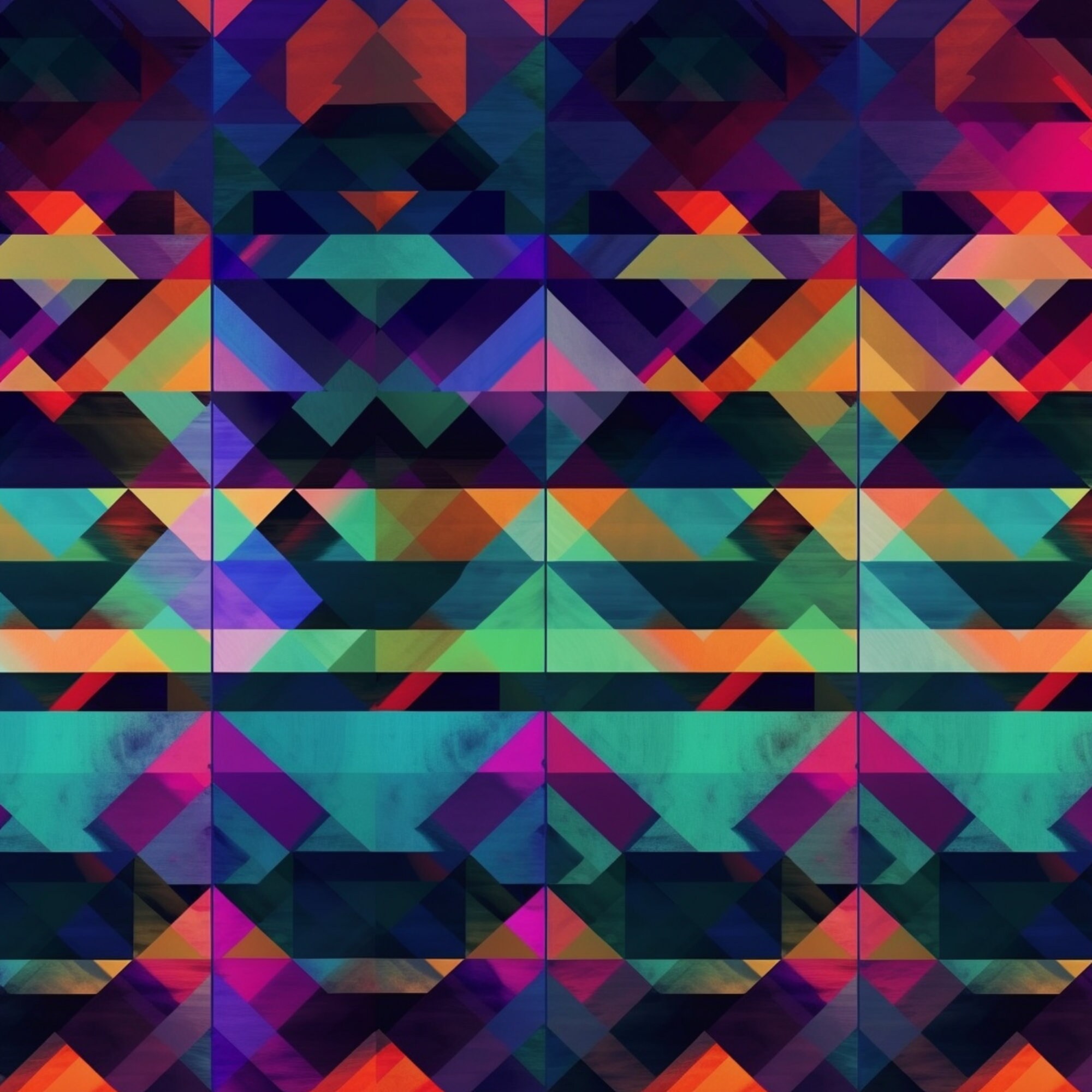 Digital Trippy Geometric Pattern - Etsy