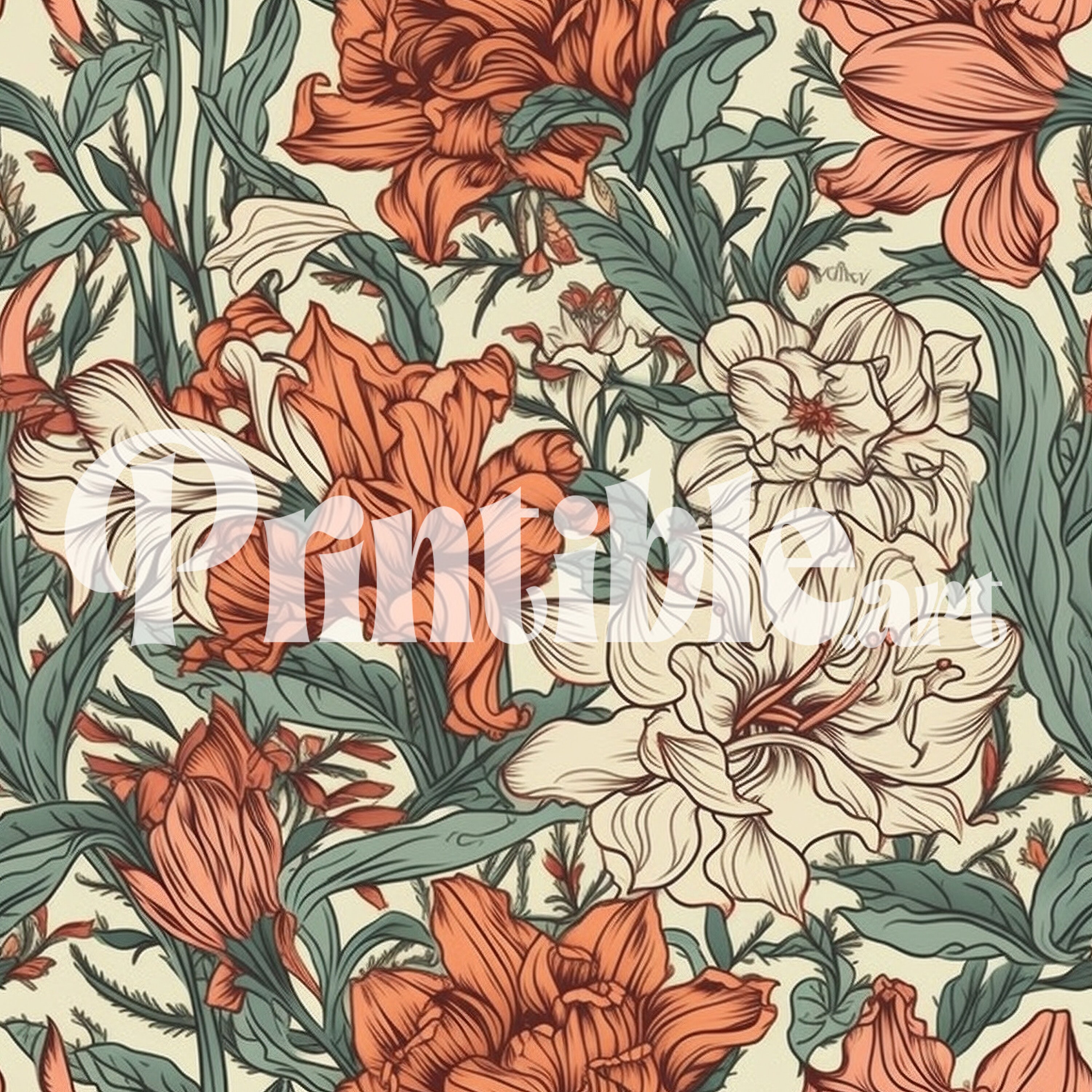 VINTAGE FLORAL 10 Seamless Prints Flowers Digital Paper - Etsy