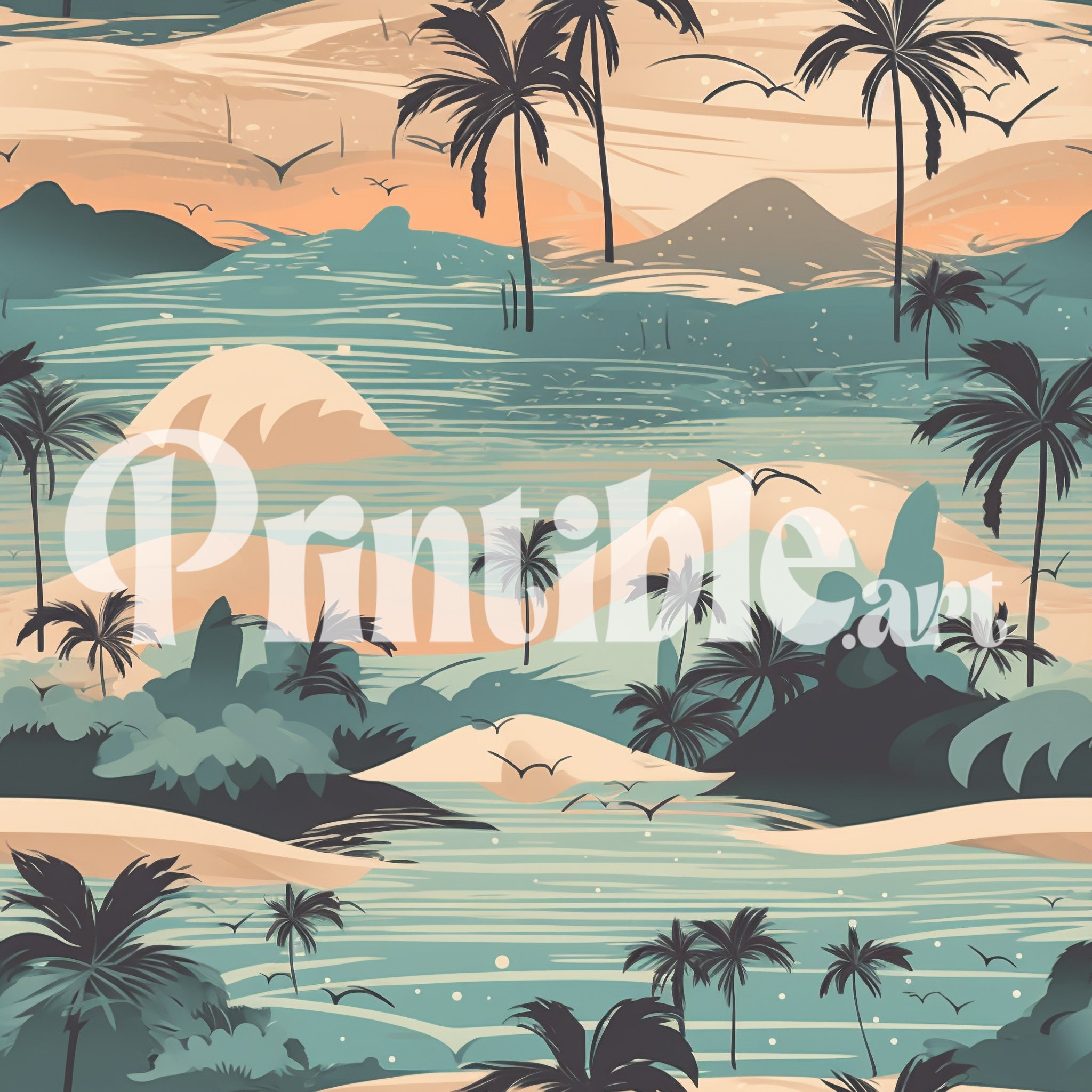 BEACH SCENES | 10 Seamless Prints, Beachy Digital Paper, Tropical ...