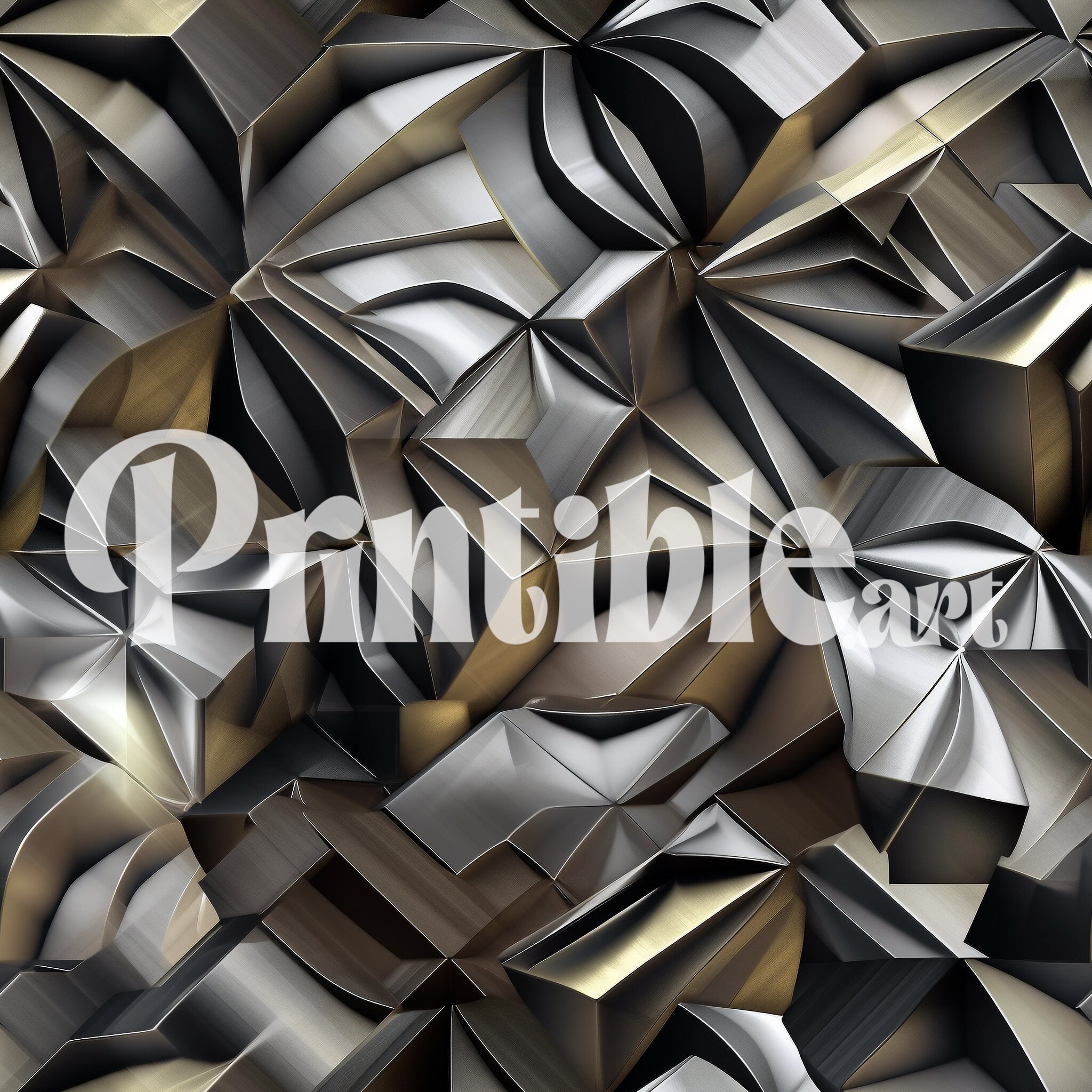 METALLIC FRAGMENTS 10 Seamless Prints, Abstract Digital Paper ...