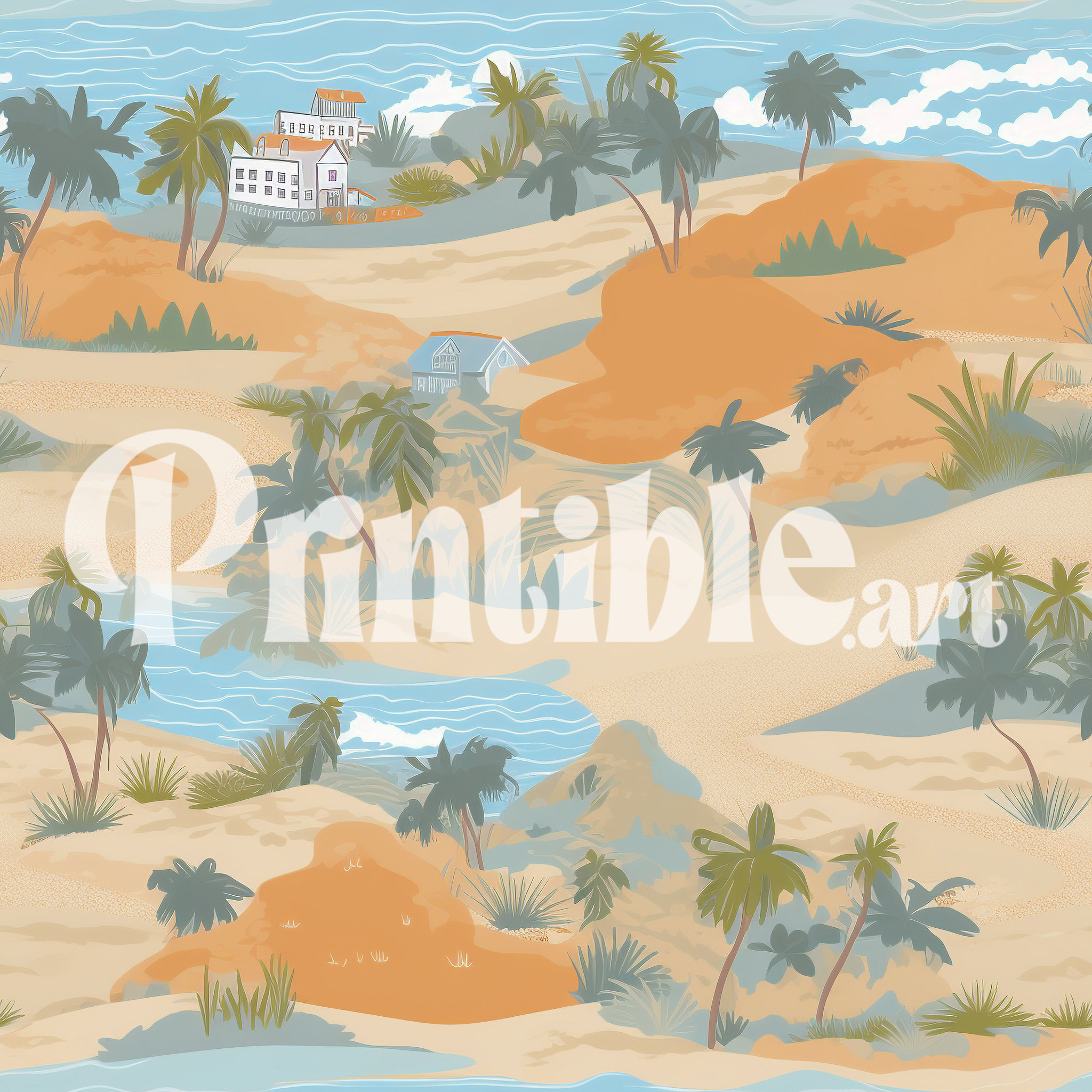 BEACH SCENES | 10 Seamless Prints, Beachy Digital Paper, Tropical ...