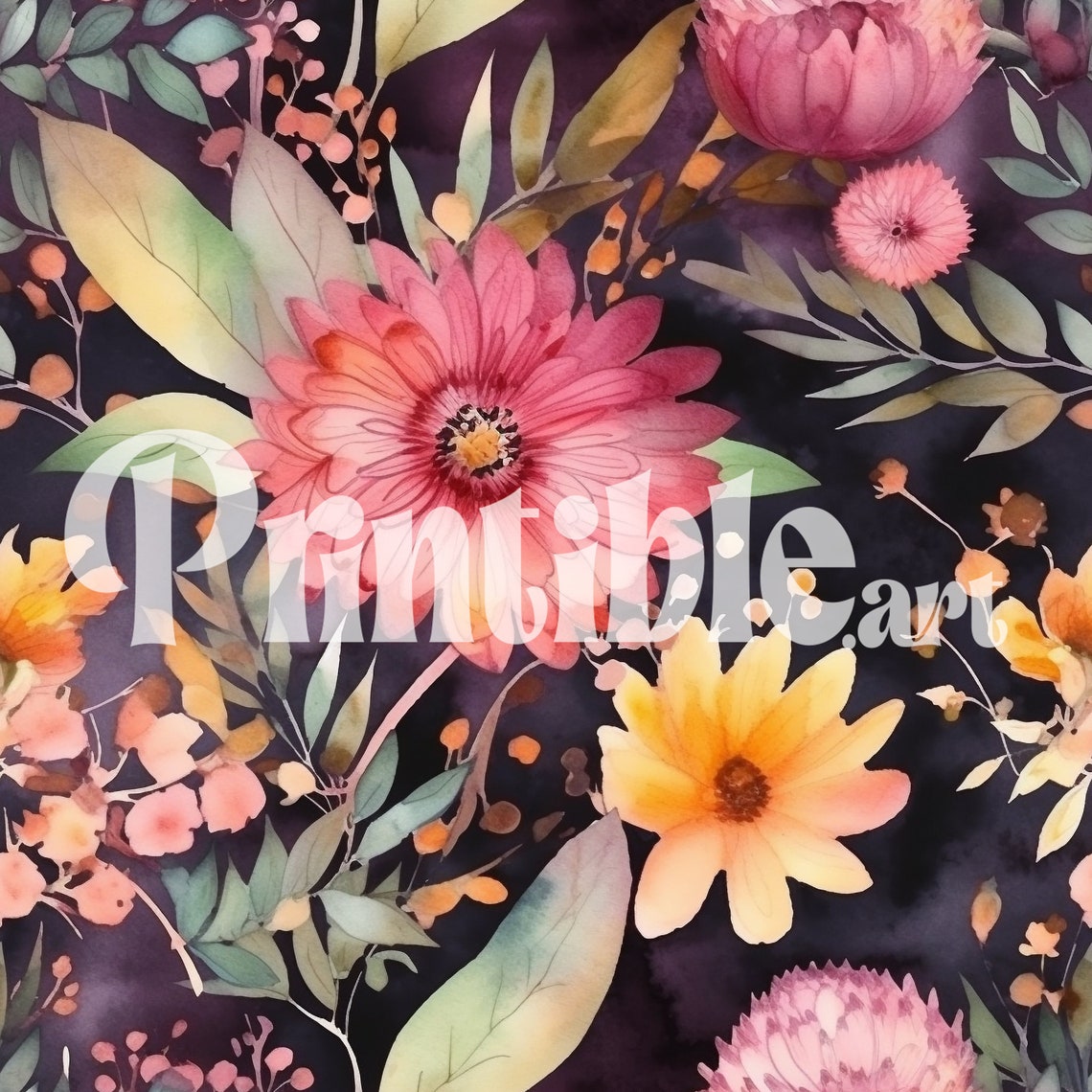 WATERCOLOR FLORAL 10 Seamless Prints Flowers Digital Paper - Etsy
