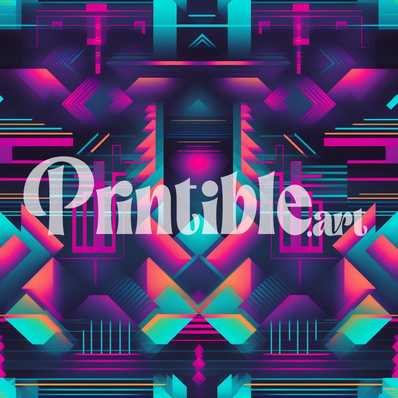 1980s RETROWAVE | 10 Seamless Prints, 80s Art, Digital Paper, Repeating ...