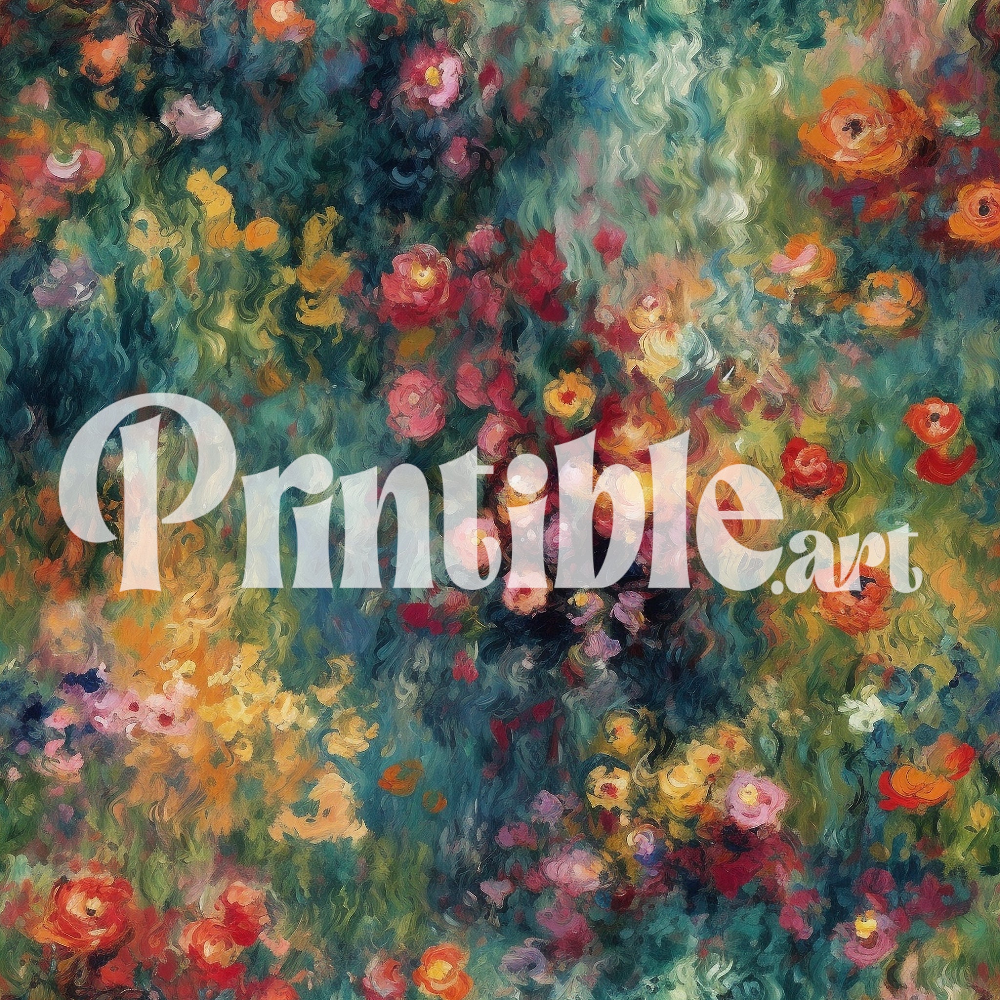 IMPRESSIONISM FLORAL V.2 10 Seamless Prints, Flowers Digital Paper ...