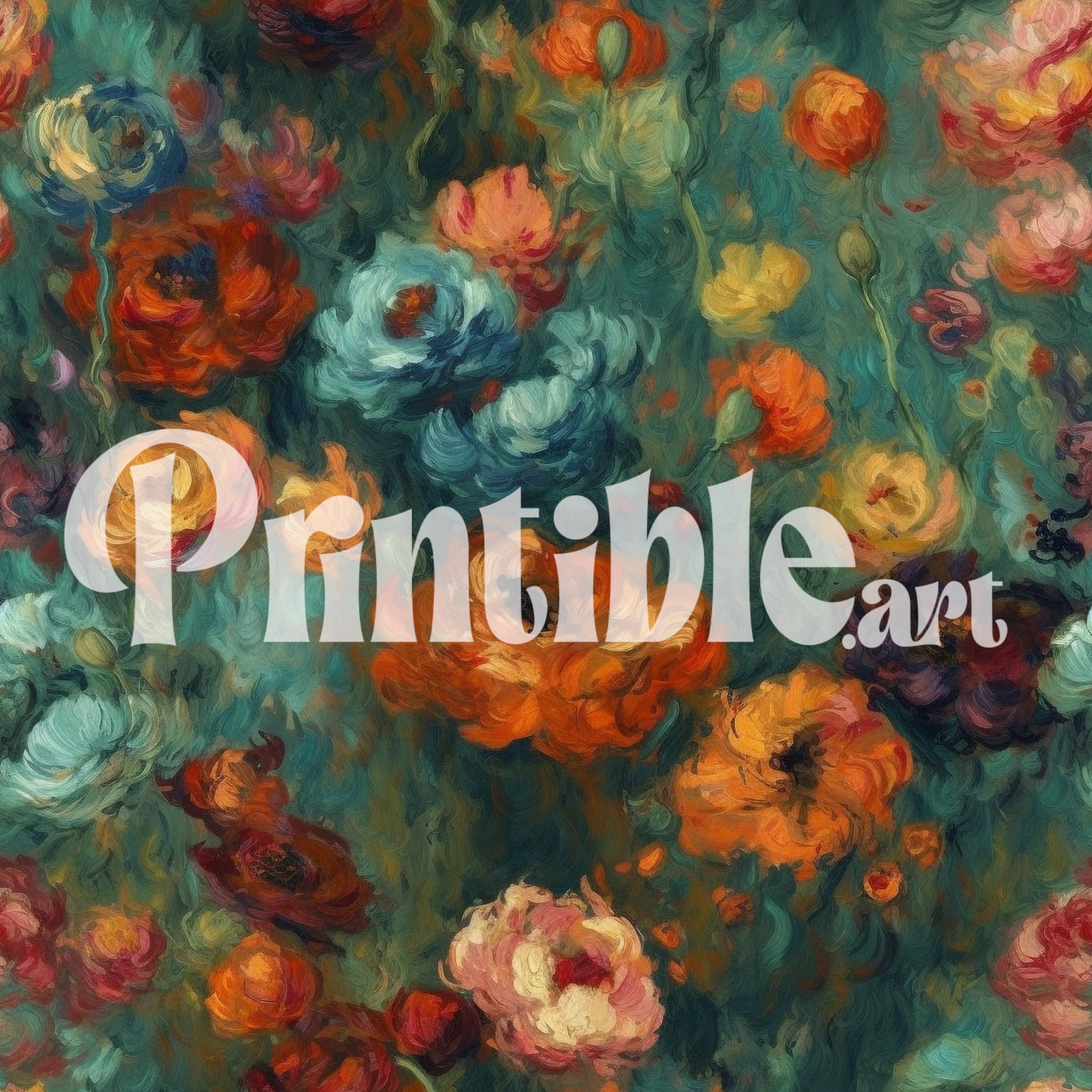 IMPRESSIONISM FLORAL V.2 10 Seamless Prints, Flowers Digital Paper ...