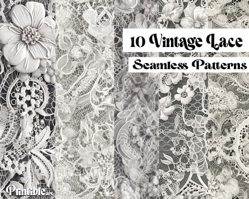 VINTAGE LACE 10 Seamless Prints Lace Digital Paper Lace - Etsy