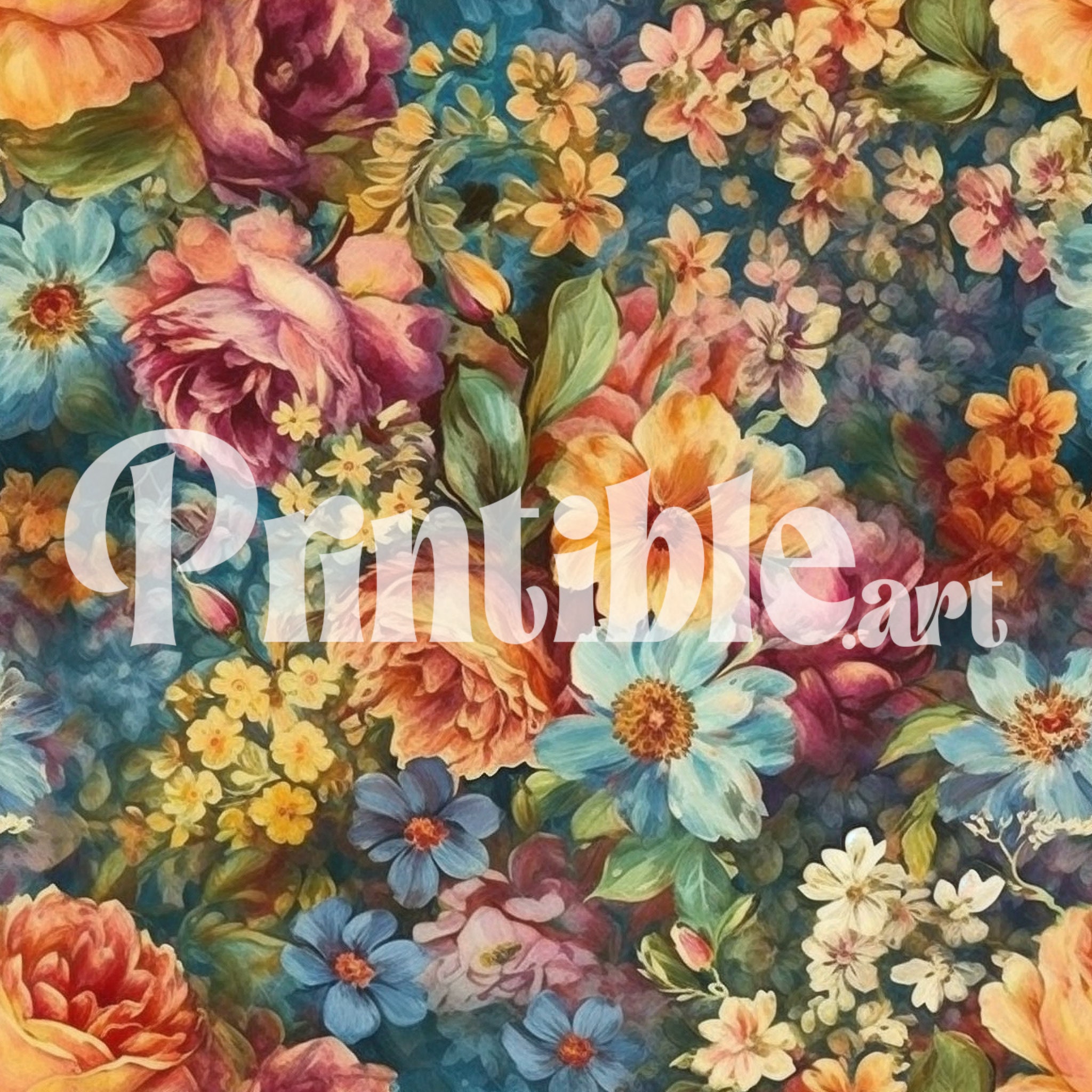 IMPRESSIONISM FLORAL | 10 Seamless Prints, Flowers Digital Paper ...