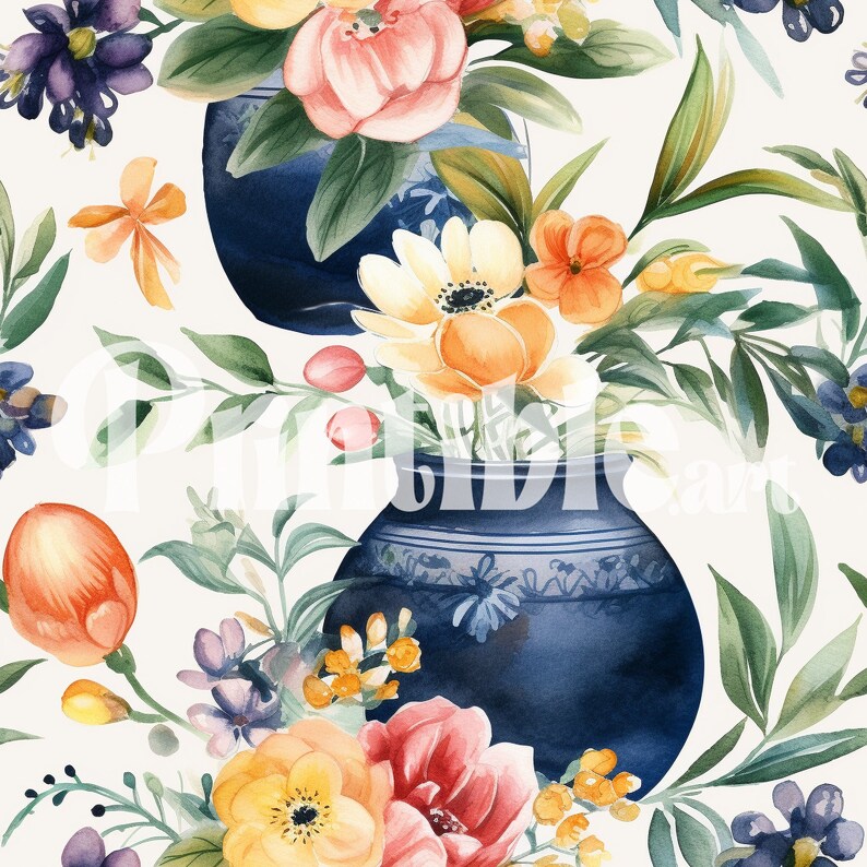 WATERCOLOR FLORAL | 10 Seamless Prints, Flowers Digital Paper ...