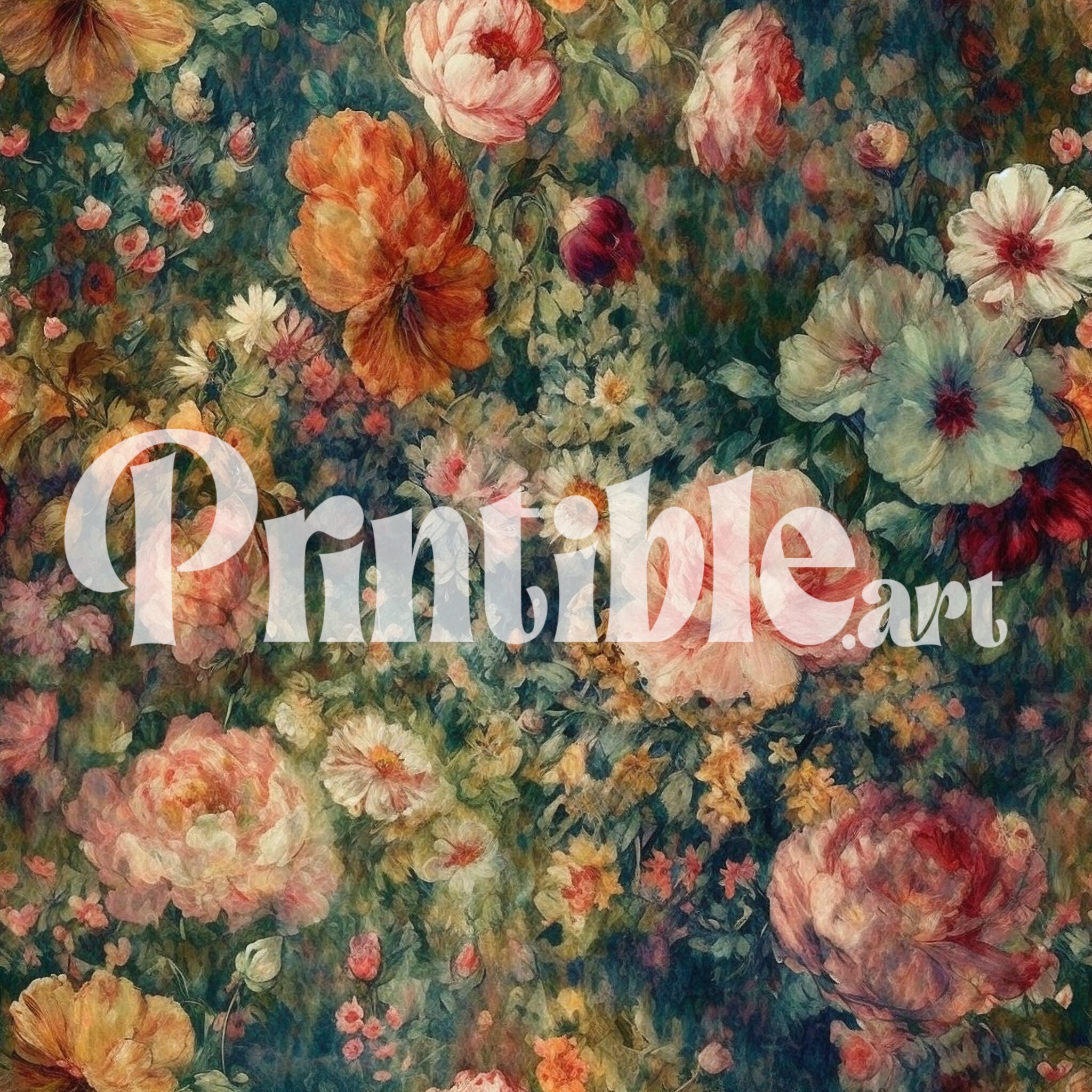 IMPRESSIONISM FLORAL | 10 Seamless Prints, Flowers Digital Paper ...