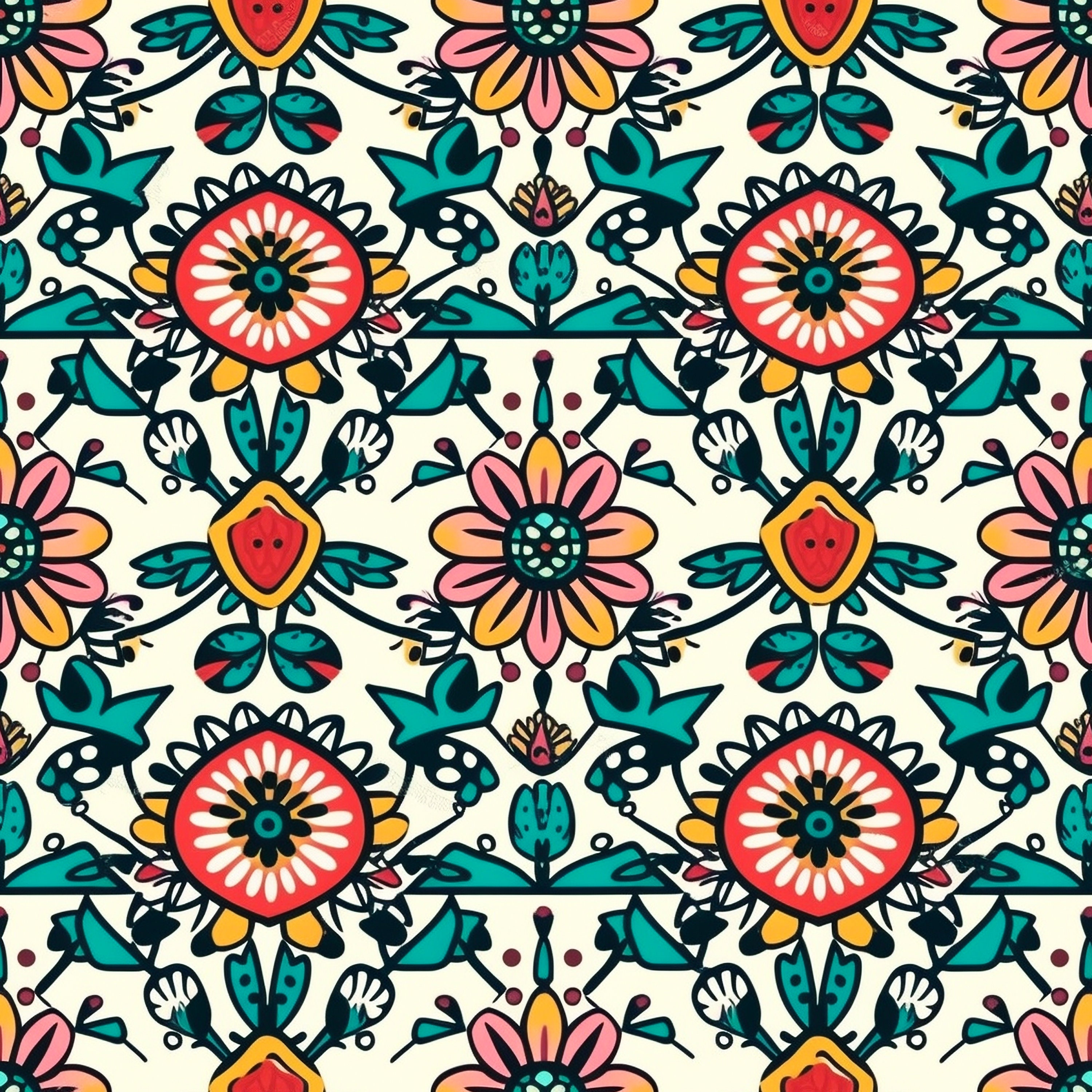 AZTEC FLORAL 10 Seamless Prints, Flowers Digital Paper, Flowers ...