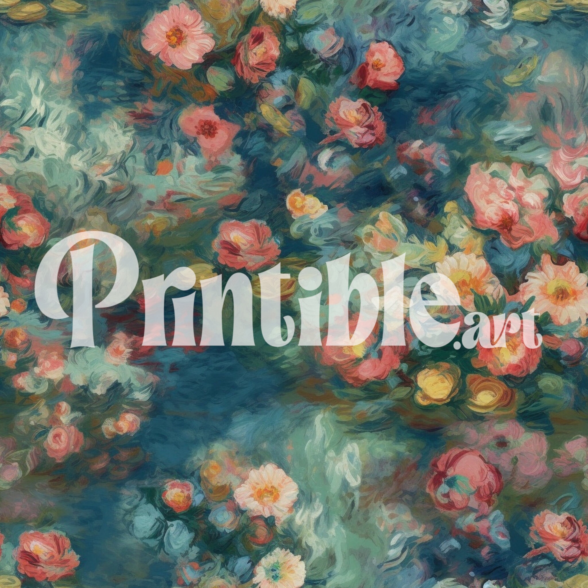 IMPRESSIONISM FLORAL V.2 10 Seamless Prints, Flowers Digital Paper ...