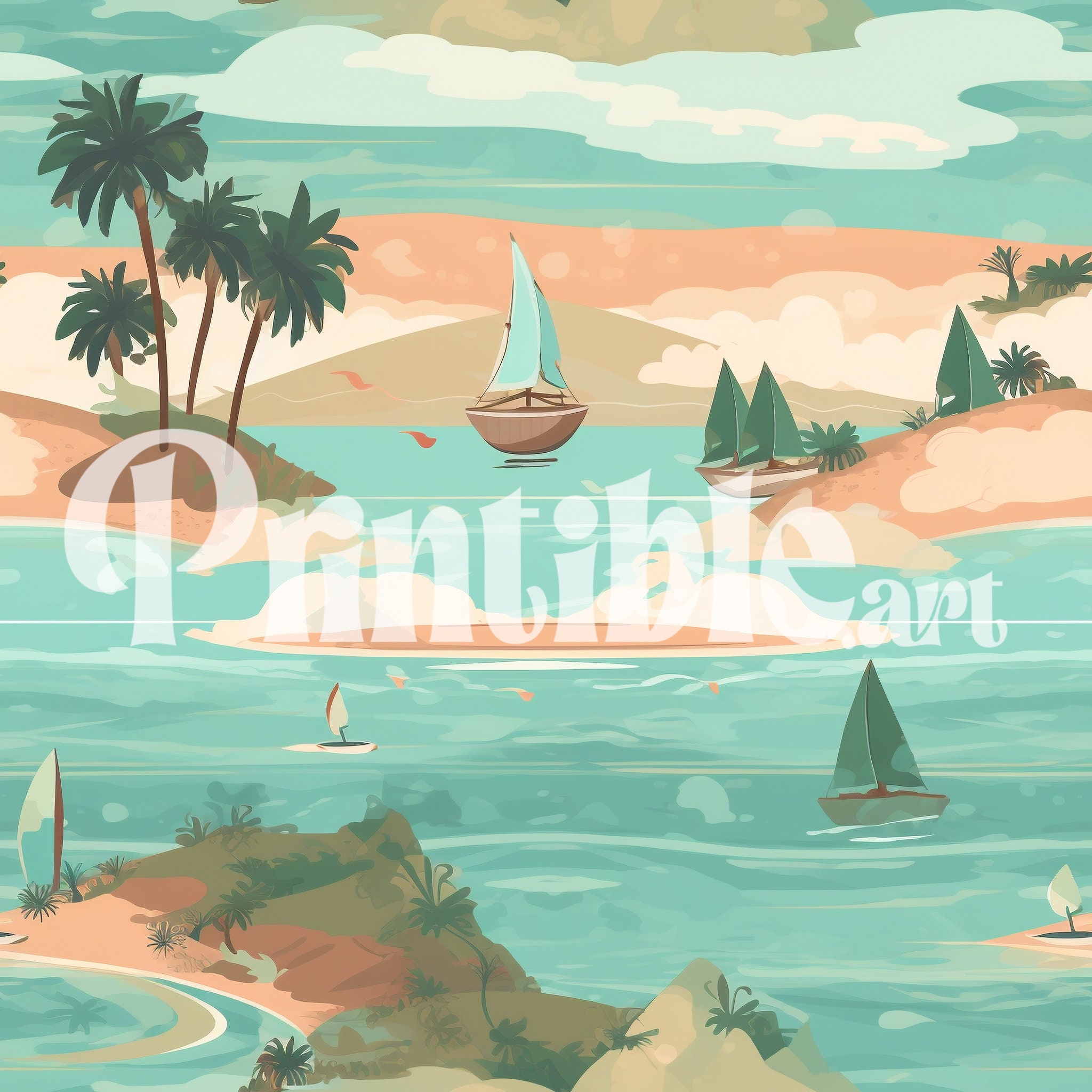 BEACH SCENES | 10 Seamless Prints, Beachy Digital Paper, Tropical ...