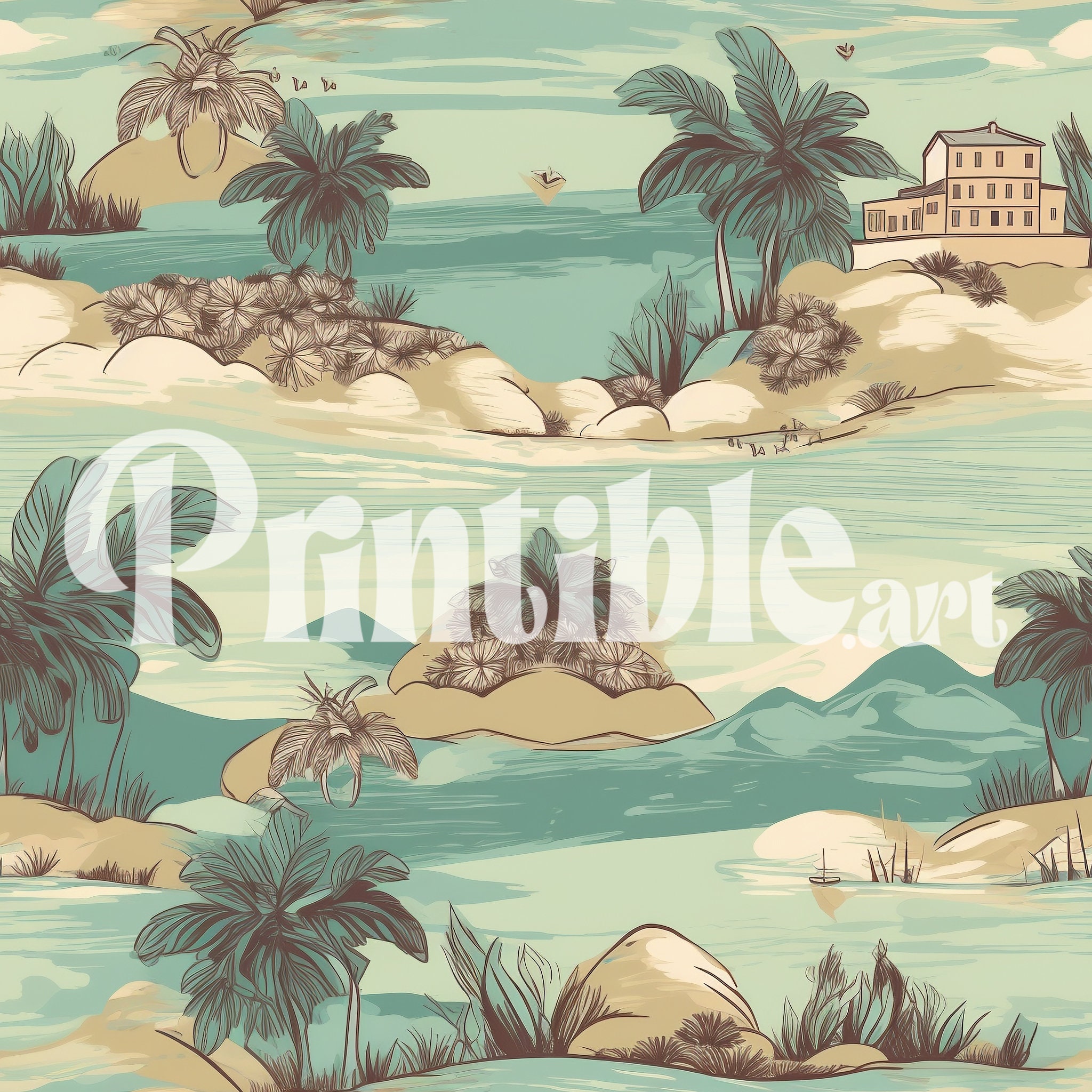 BEACH SCENES 10 Seamless Prints Beachy Digital Paper - Etsy