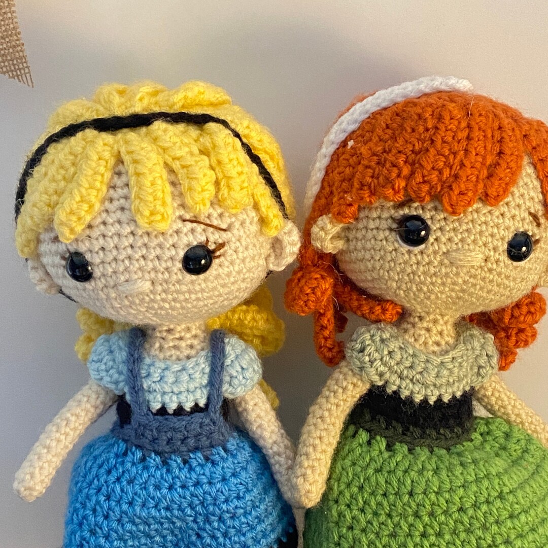 Doll, Elsa, Anna, Snow Queen, Frozen Crochet - MADE TO ORDER - Etsy