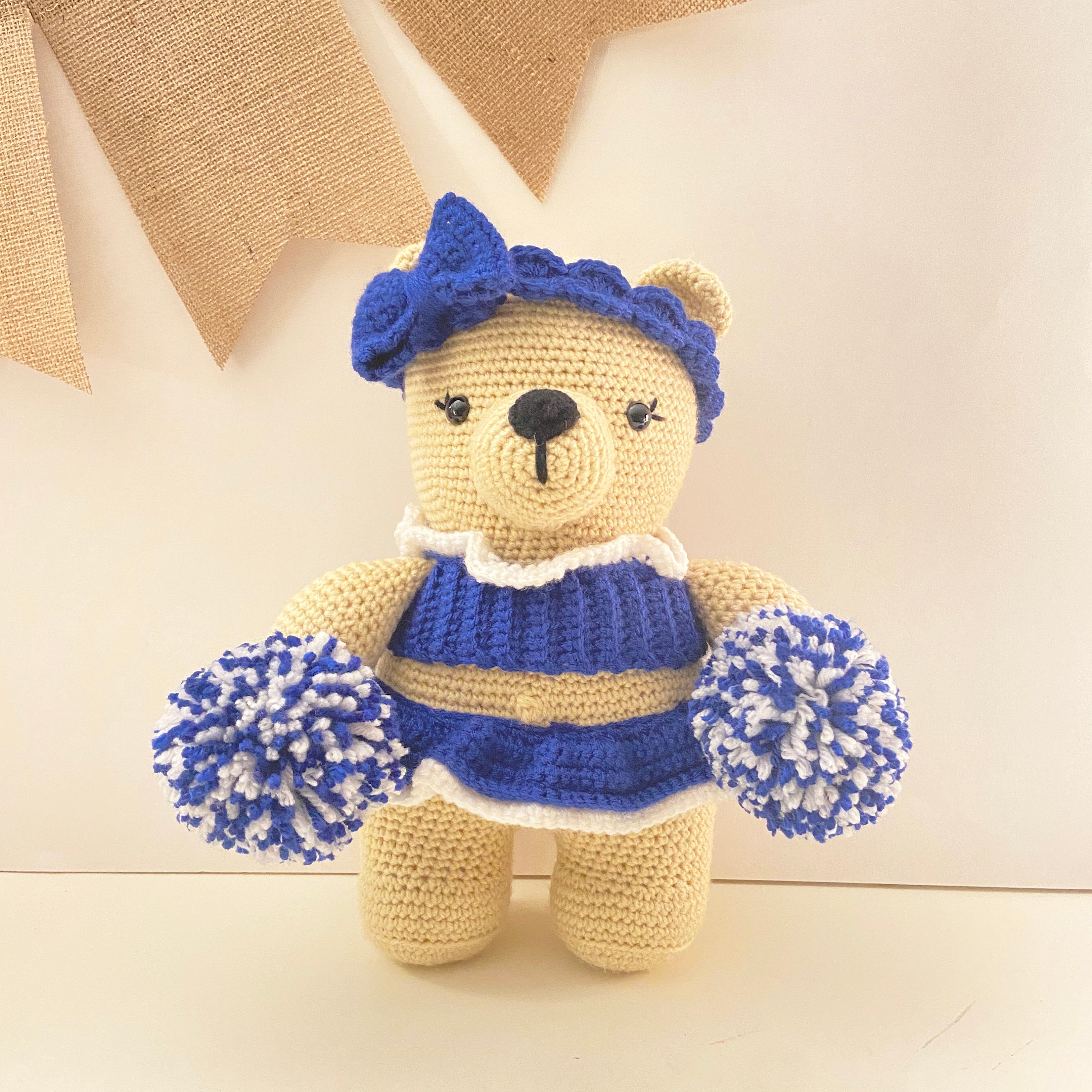 Cheerleader Bear Teddy Bear Crochet - Etsy