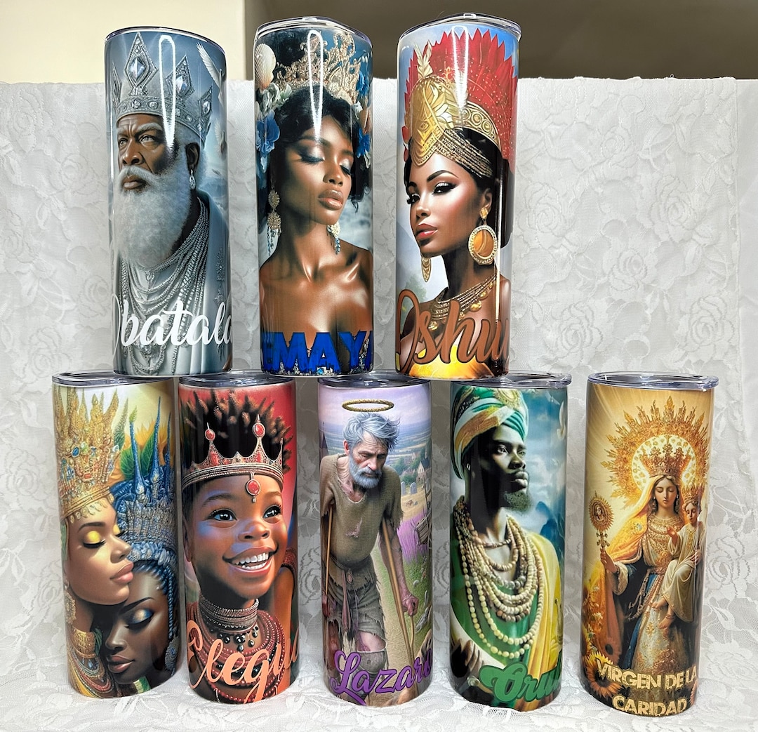 Orishas Tumblers/ Vasos De Los Orishas/yemaya/oshun/obatala/virgen De ...