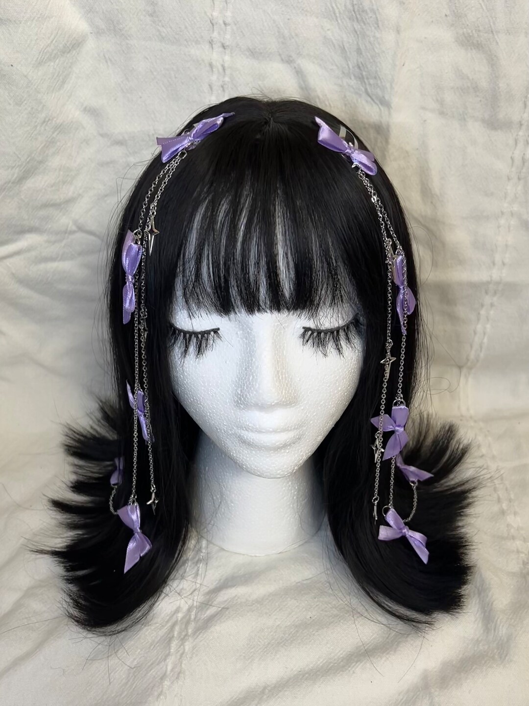 Tassel Hair Chain | Bow Hair Clip | Rapunzel PURPLE - Etsy