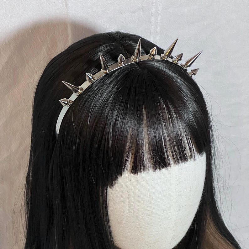 Mixed Spike Studded Headband | SILVER | Alternative Horror Grunge ...
