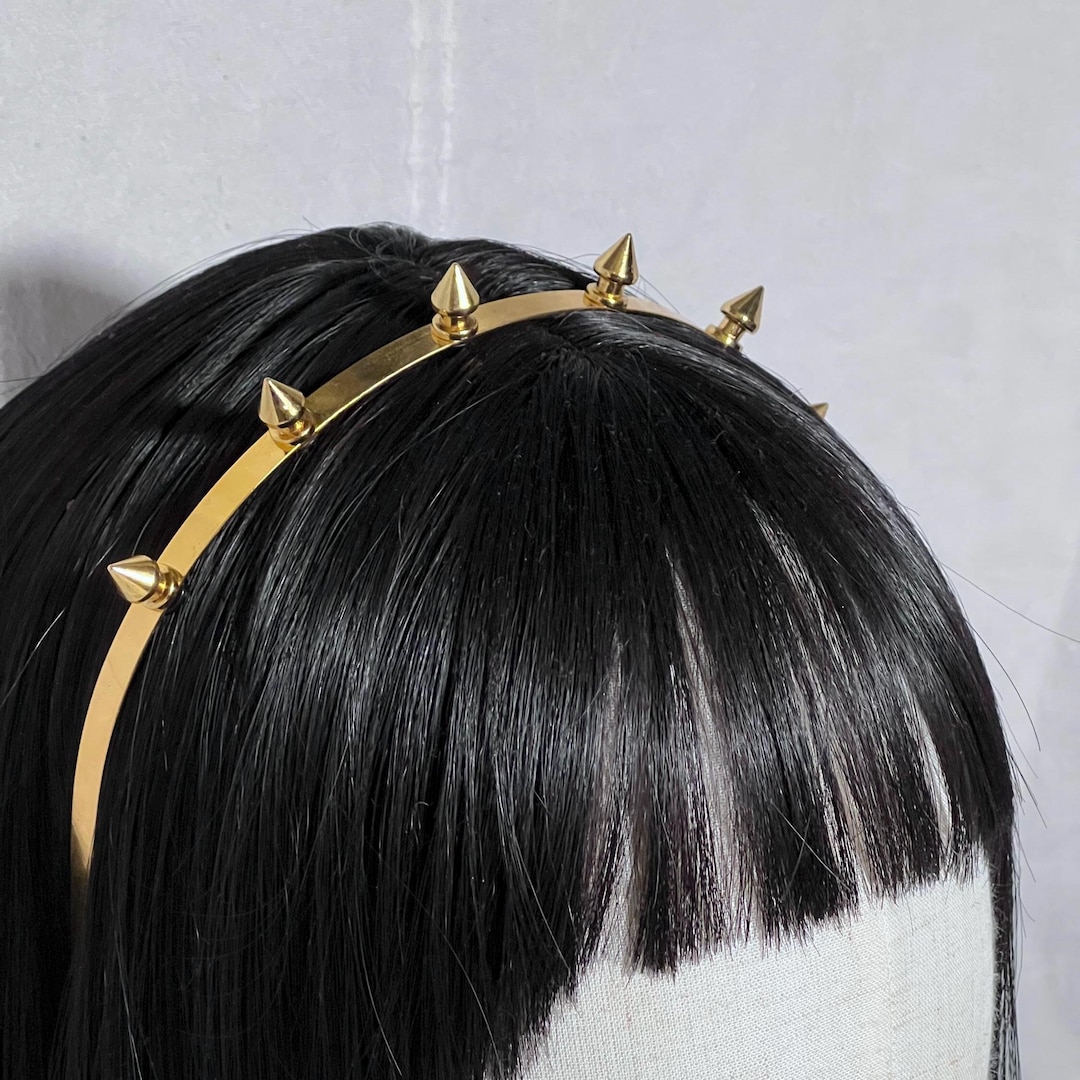 Mini Spike Studded Headband | GOLD | Alternative Horror Grunge Gothic ...