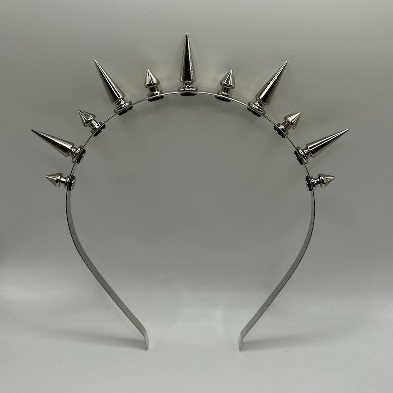 Mixed Spike Studded Headband | SILVER | Alternative Horror Grunge ...