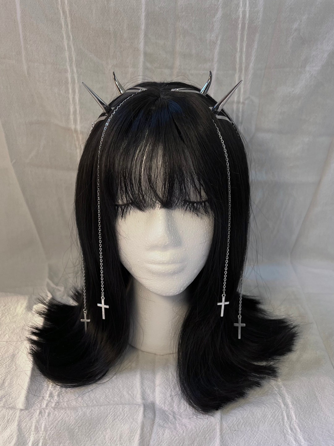 Original Metal Horn Dangle Hair Clips | Faux Earring | Hair Jewelry ...