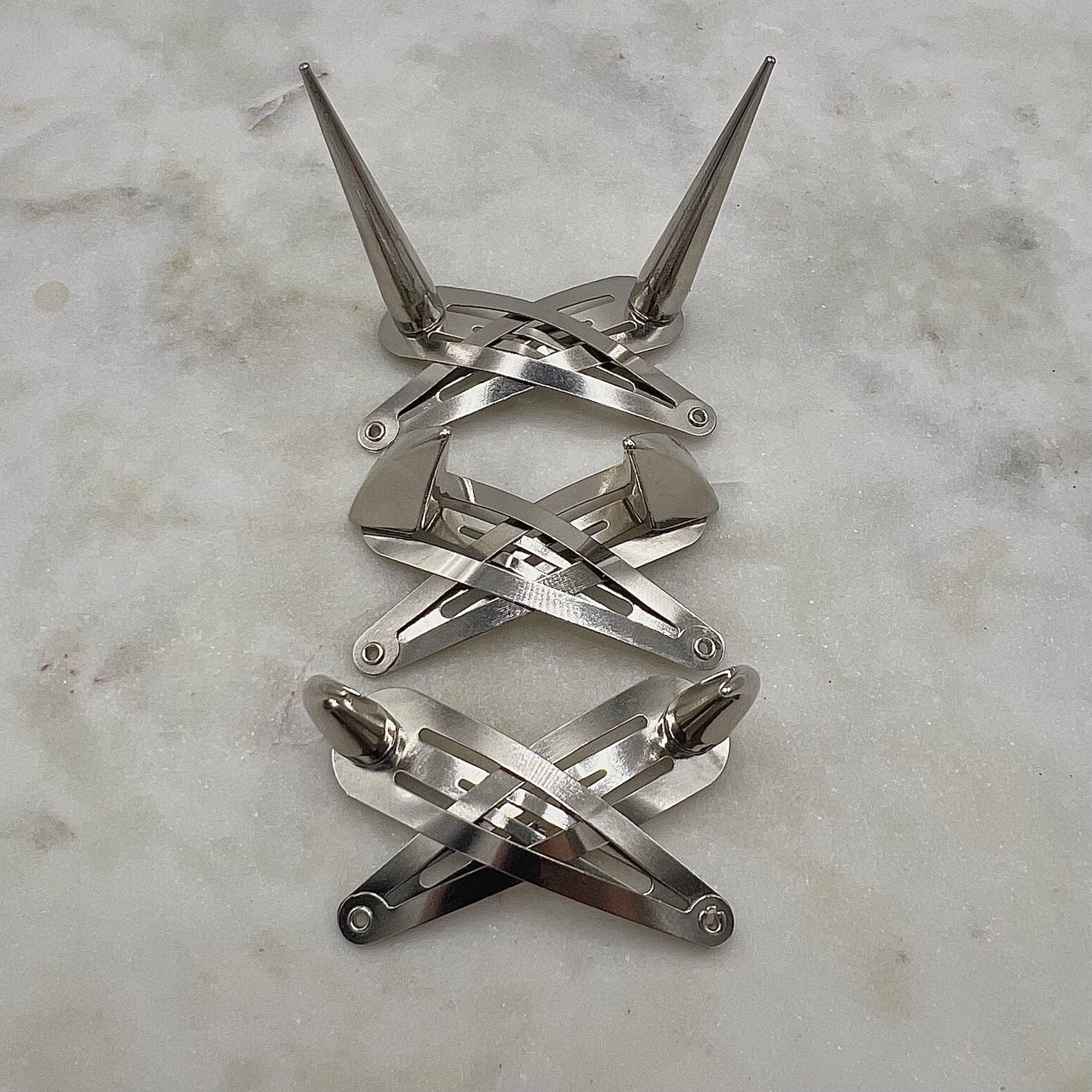 Spike Horn Hair Clip | Silver Cone Spike | Alternative Horror Grunge ...