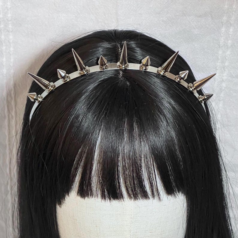 Mixed Spike Studded Headband | SILVER | Alternative Horror Grunge ...