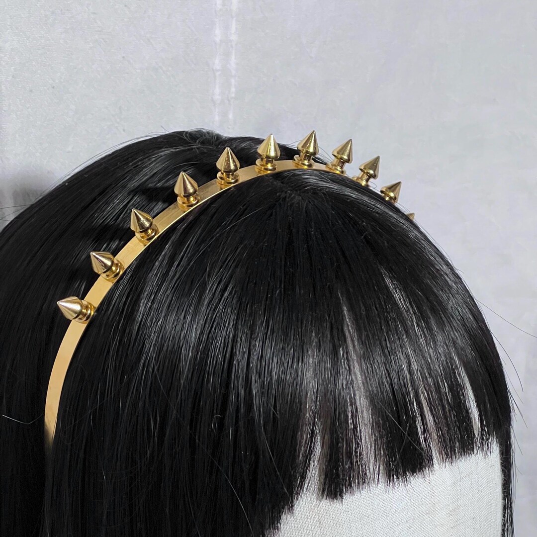 Dense Spike Studded Headband | GOLD | Alternative Horror Grunge Gothic ...