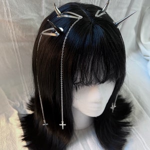 Original Metal Horn Dangle Hair Clips | Faux Earring | Hair Jewelry ...