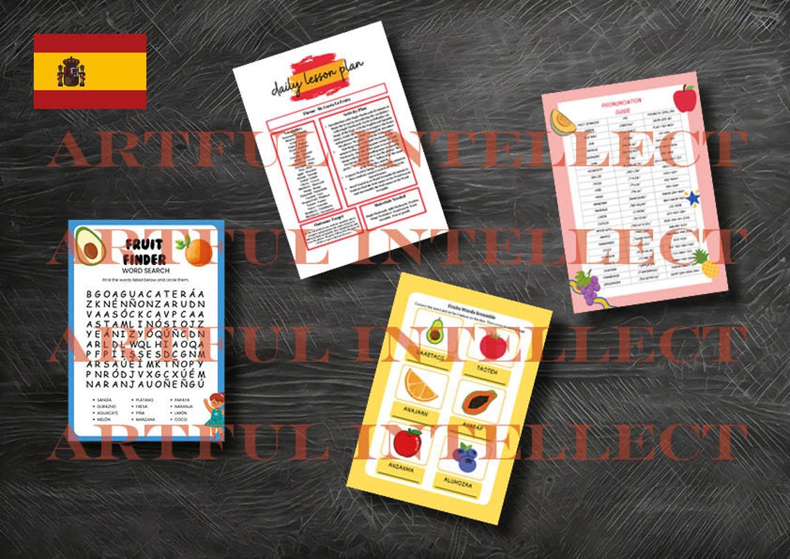 Spanish 24 Fruit Vocabulary Flashcards - Complete Lesson & Learning ...