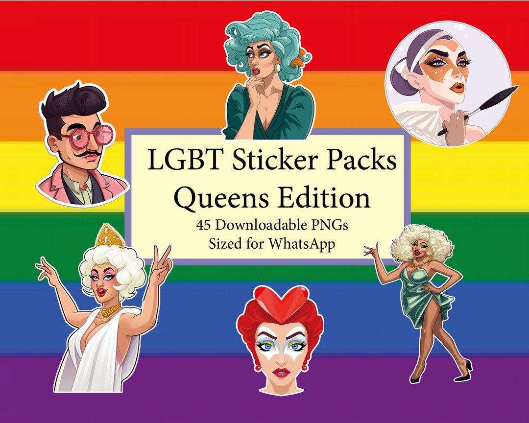 LGBTQIA+ Drag Queens Sticker Pack - Fun & Fabulous Whatsapp Stickers - Etsy