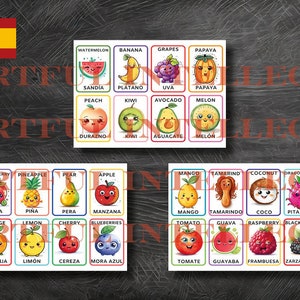 Spanish 24 Fruit Vocabulary Flashcards - Complete Lesson & Learning ...