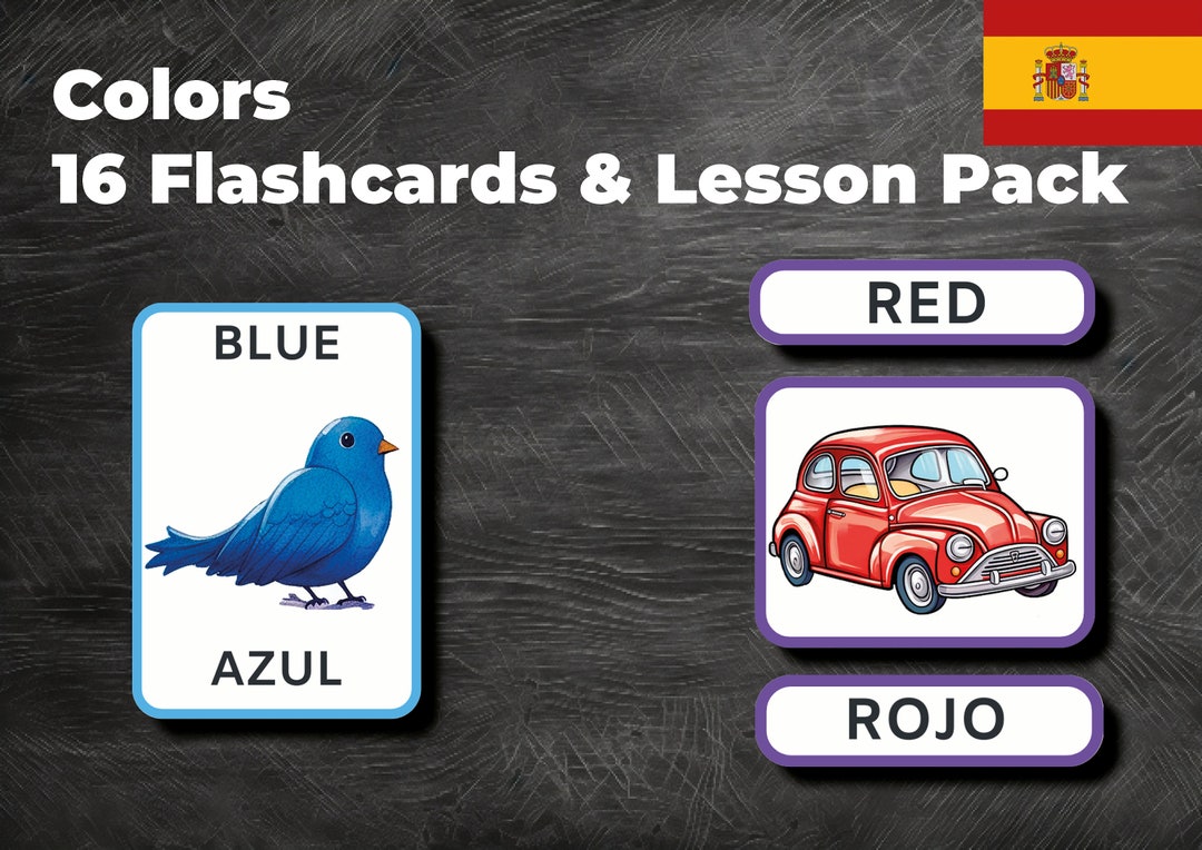 Spanish 16 Colors Vocabulary Flashcards - Complete Lesson & Learning ...