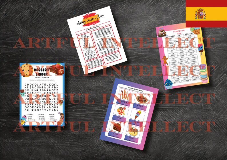 Spanish 24 Desserts Vocabulary Flashcards - Complete Lesson & Learning ...