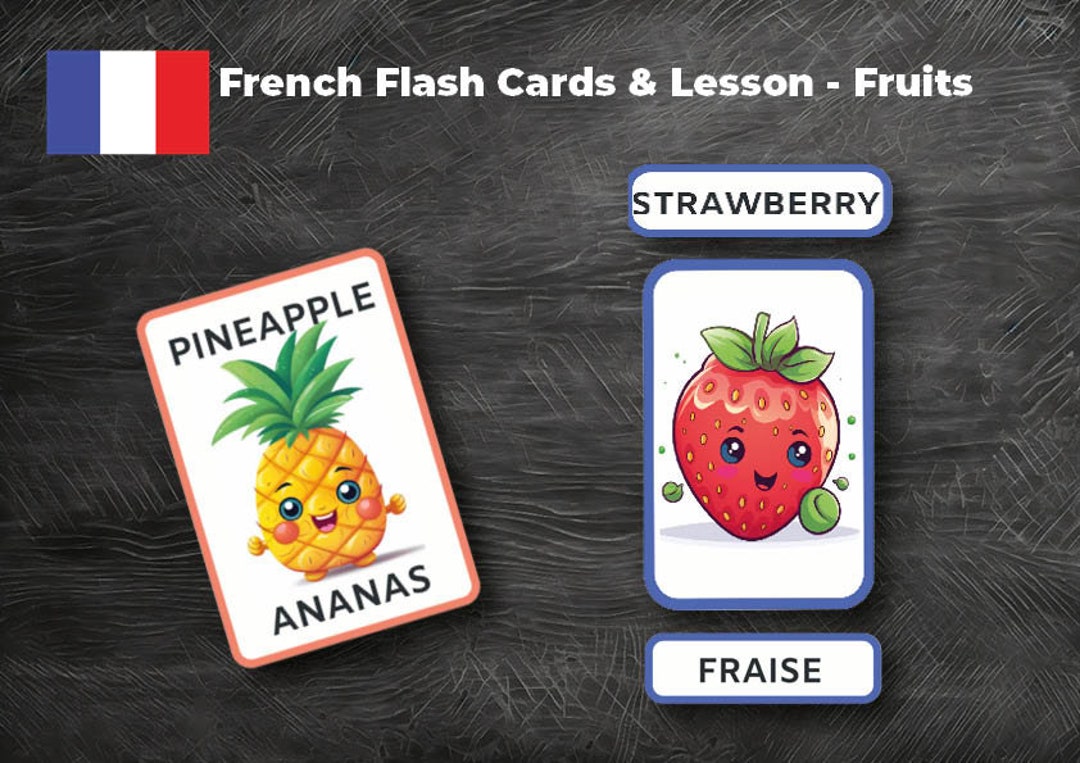 French 24 Fruit Vocabulary Flashcards - Complete Lesson & Learning Pack ...